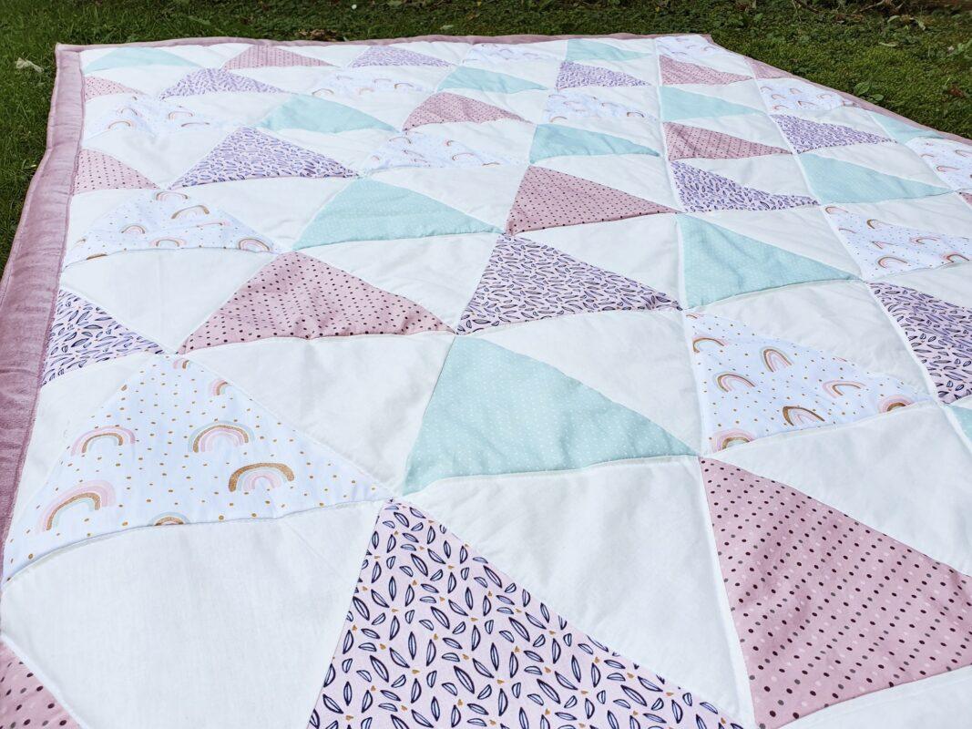 Patchworkdecke aus Dreiecken, Triangle Patchworkdecke